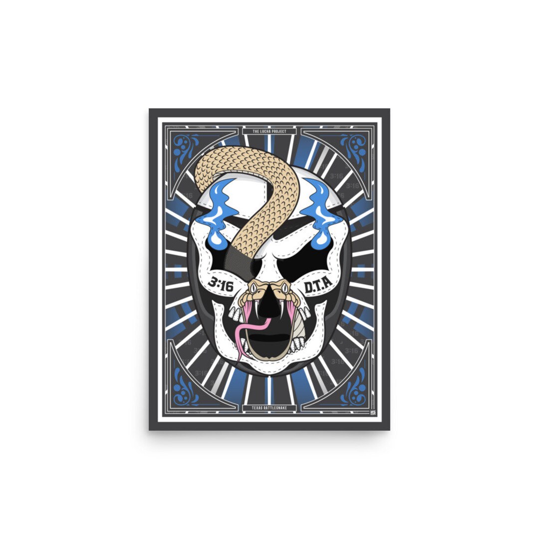 Stone Cold Steve Austin Lucha Libre Mask Art Print: Wrestling Poster ...