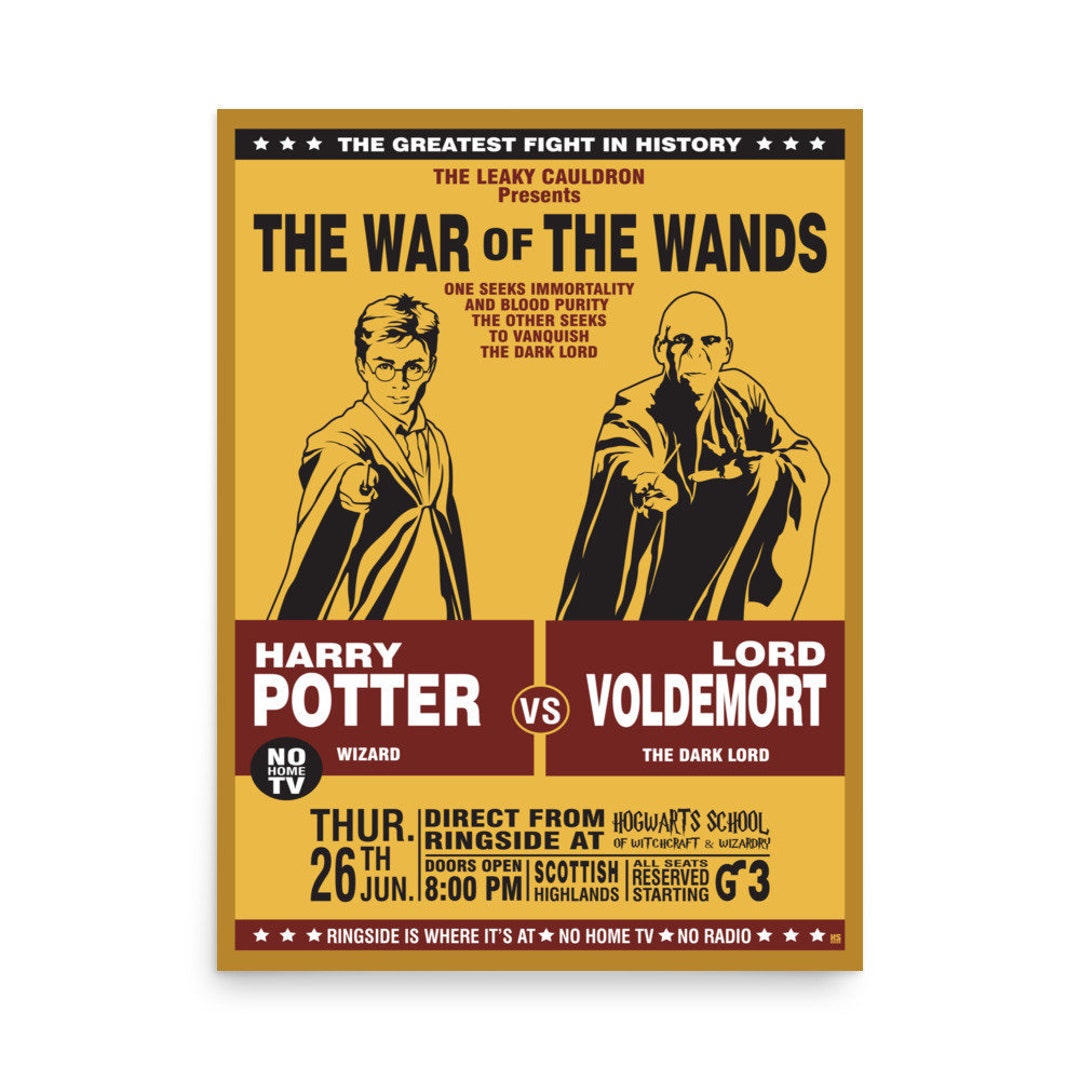 Harry Potter- 'the War of the Wands' Parody Fight Poster- Retro Movie ...
