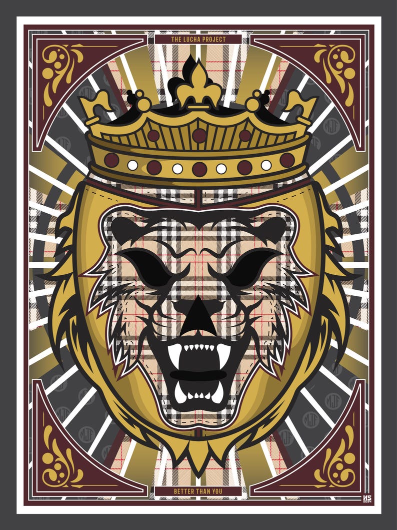 MJF Lucha Libre Mask Art Print: Wrestling Poster - Etsy