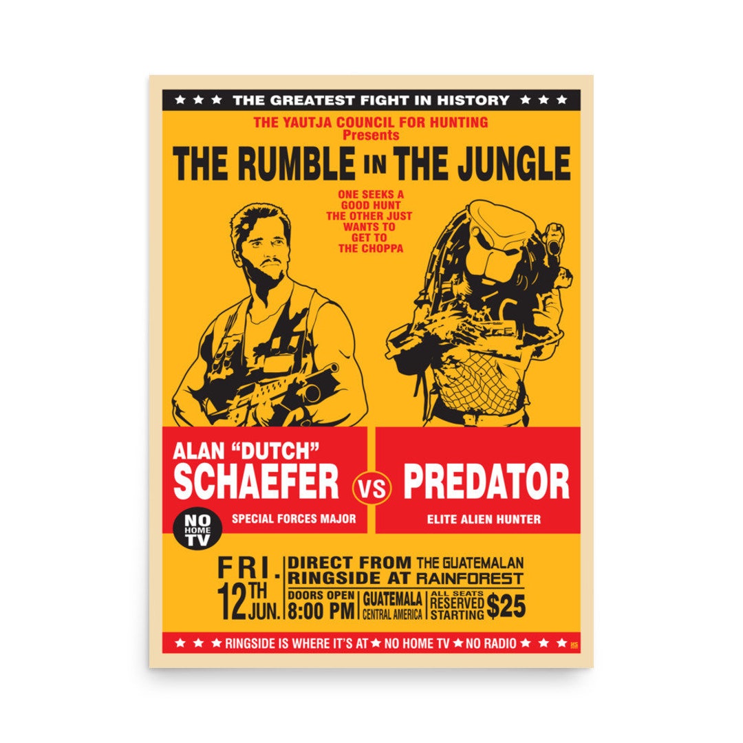 Predator Parody Fight Poster- Retro Movie Art Print - Etsy