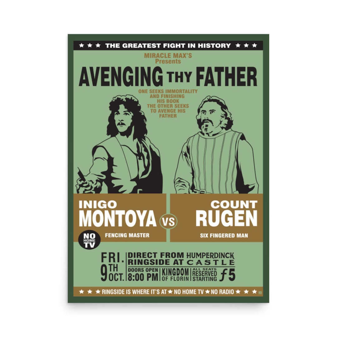 The Princess Bride- 'avenging Thy Father' Parody Fight Poster- Retro ...