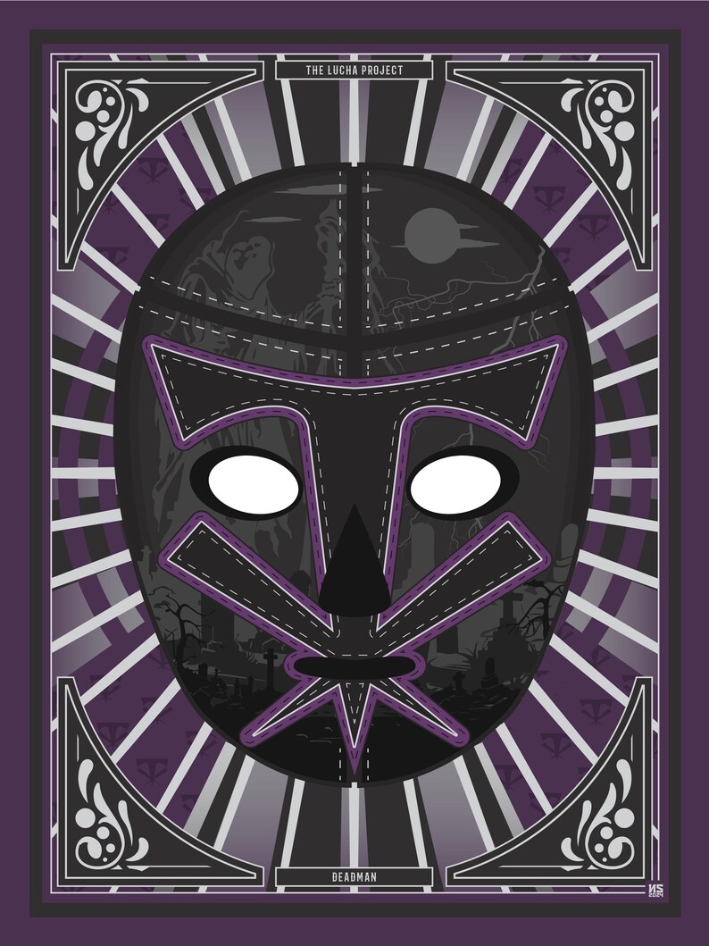 The Undertaker Lucha Libre Mask Art Print: Wrestling Poster - Etsy