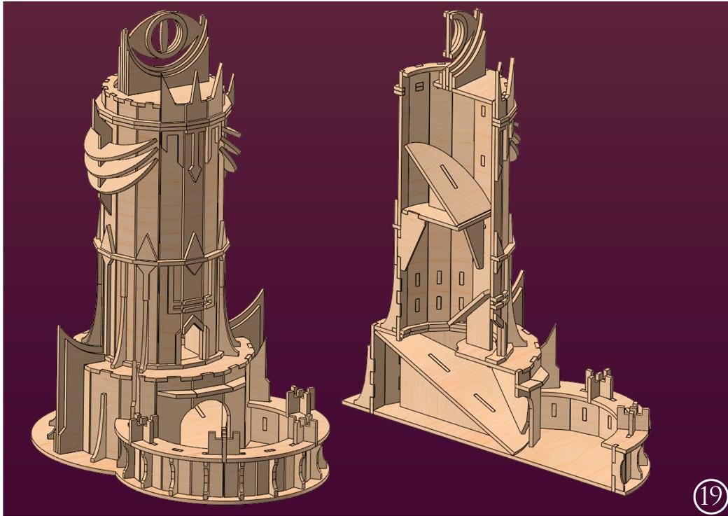 Lord of the Rings Sauron Tower Dice Tower Digital Plans - Dungeons and ...