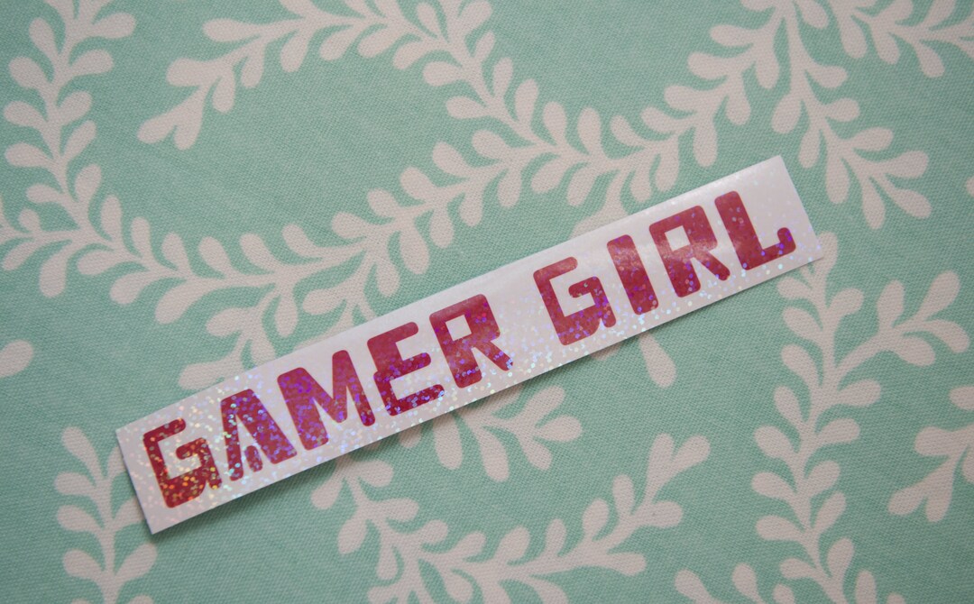 Gamer Girl, Holographic, Vinyl Sticker 7 1/4 in X 1 1/8 In. - Etsy