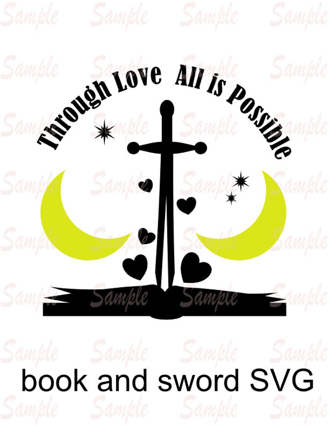 Book and Sword SVG Cut File, Digital Download - Etsy