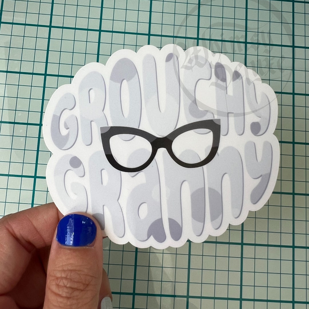 Grouchy Granny Sticker Muffin Heeler Waterproof Matte - Etsy