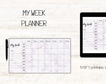 Weekly Menu Printable and Fillable Schedule for Meal - Etsy