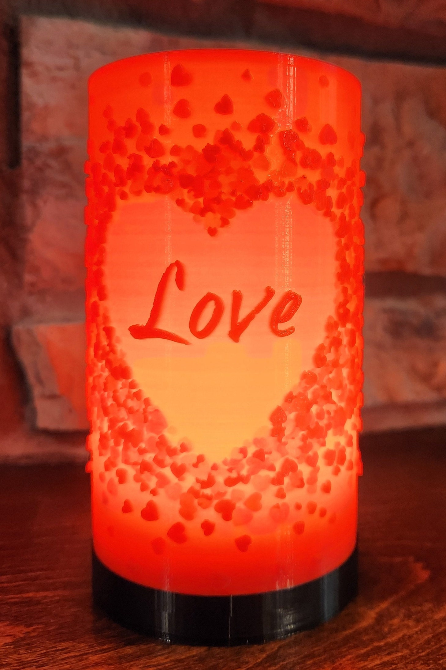 Love in Hearts Romantic Lithograph Lamp Valentine's Day Gift - Etsy