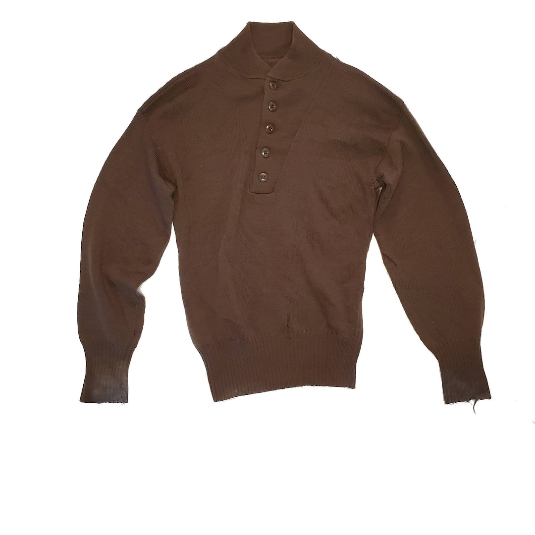 Vintage 5-button Wool Military Sweater / USGI / Undated / Army Sweater ...