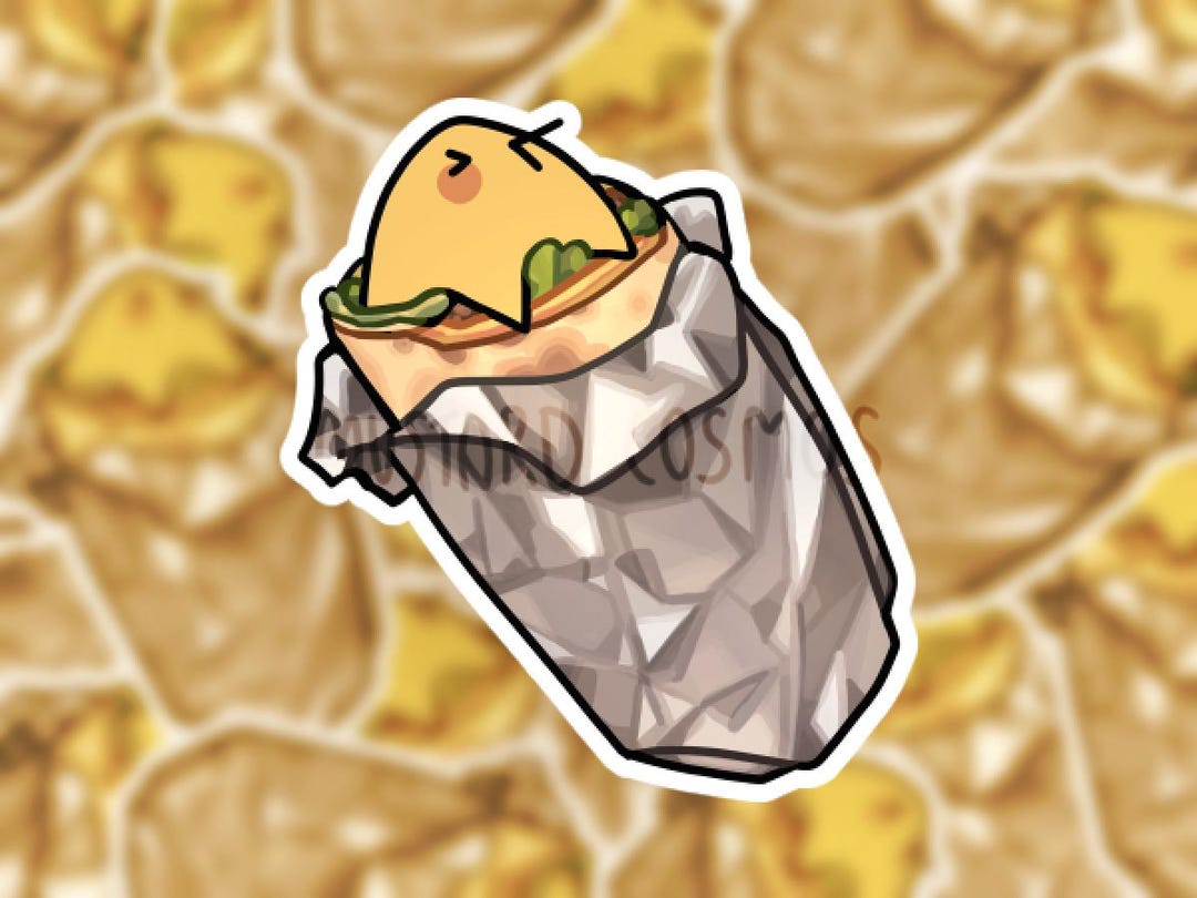 Burrito Nuggie Sticker, Die Cut Sticker, Laptop Sticker Stickers, Cute ...