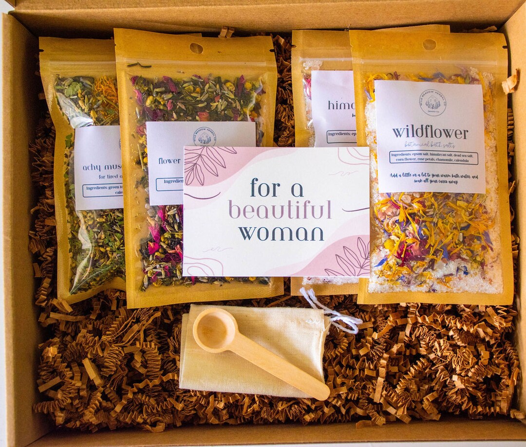 Herbal Bath Tea Botanical Bath Salt Care Box - Etsy
