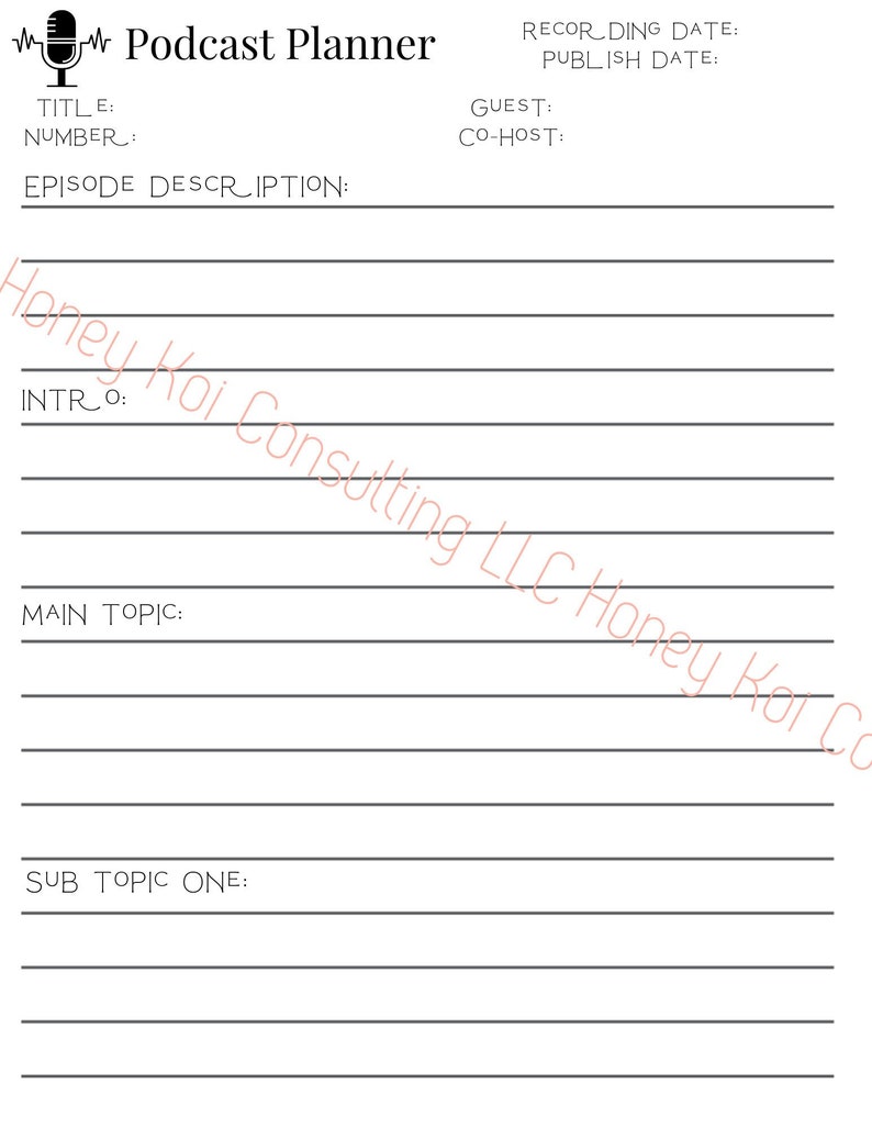 Podcast Episode Printable or Digital Planner! - Etsy