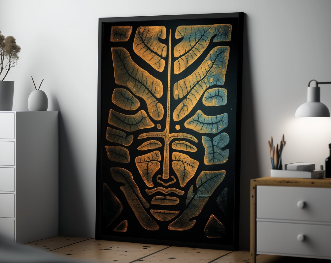 Tree Man Poster, Leaf Face Native Shaman, Leaf Spirit Tree, Oak King ...