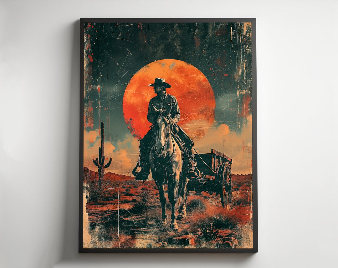 Space Cowboy Poster, Cosmic Art, Retro Futuristic Art, Sci-fi Collage ...