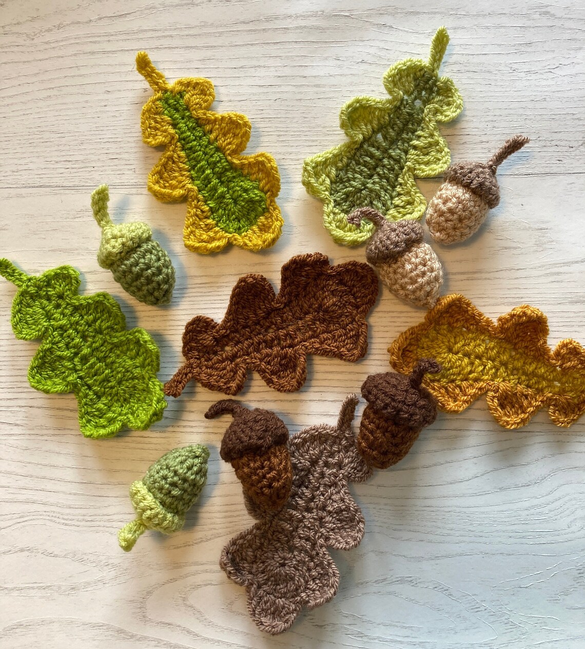 Oak Leaves and Acorns | Crochet PDF Pattern | Autumn Decorations | Oak ...