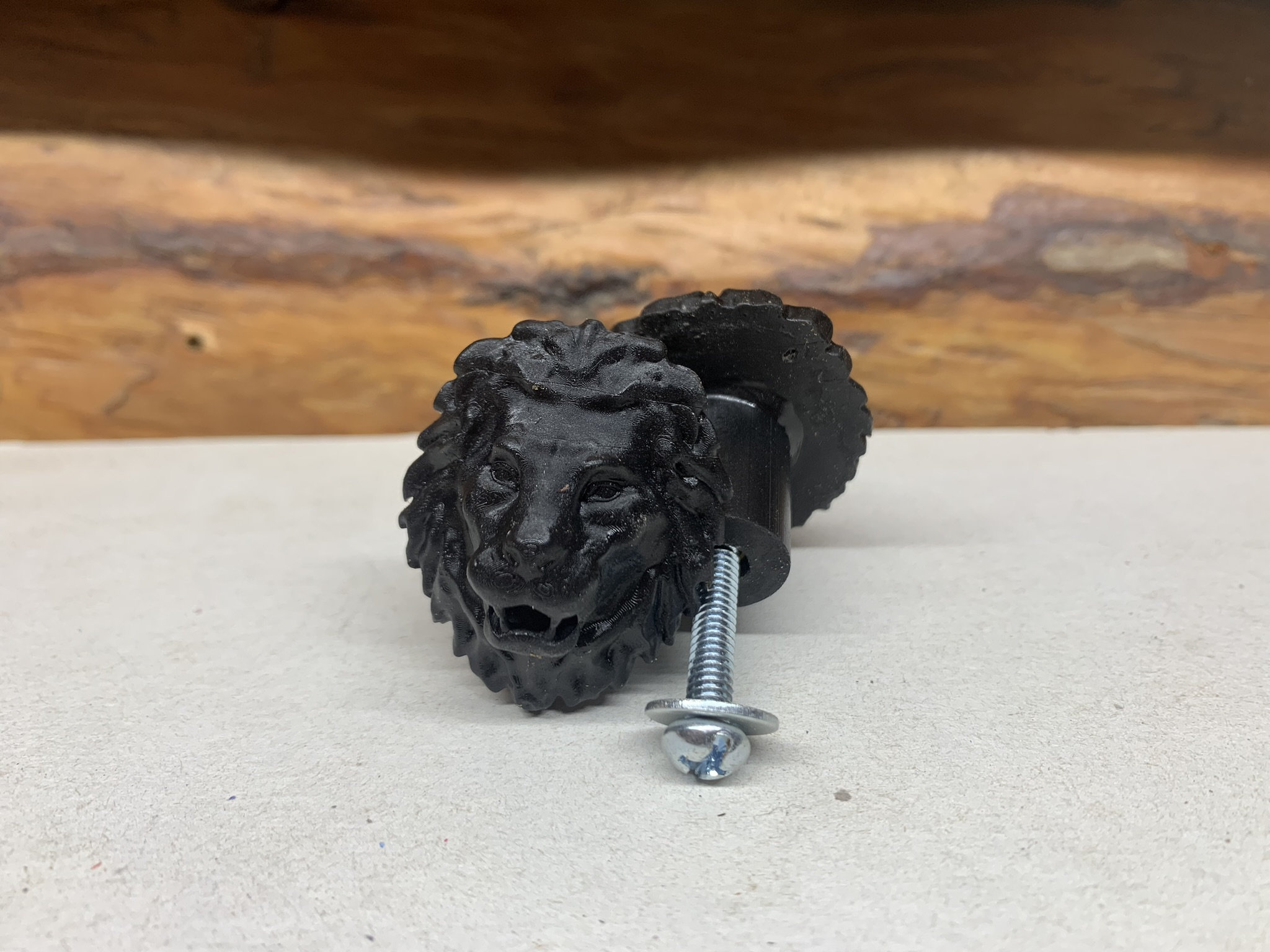 Lion Head Drawer Pull Black Hardware Included - Etsy