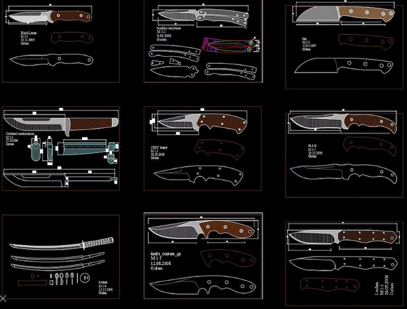 Collection of 200+ Unique Blade Craft Laser Cut Templates DXF DWG SVG ...