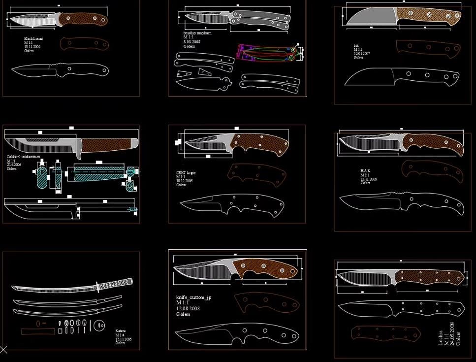 Collection of 200+ Unique Blade Craft Laser Cut Templates DXF DWG SVG ...