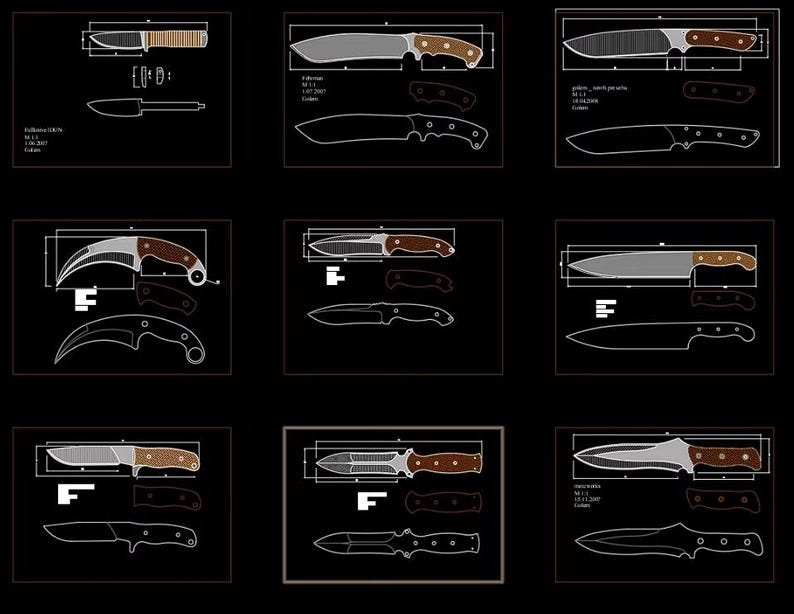 Collection of 200+ Unique Blade Craft Laser Cut Templates DXF DWG SVG ...