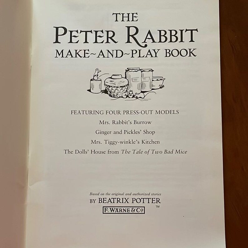 1991 the Peter Rabbit Make-and-play Book by Beatrix Potter - Etsy