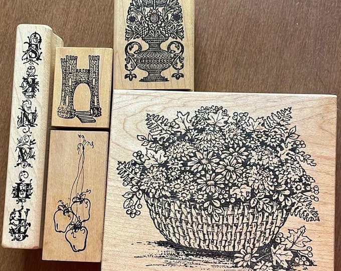Vintage Rubber Stamps - Set of 5 - Etsy