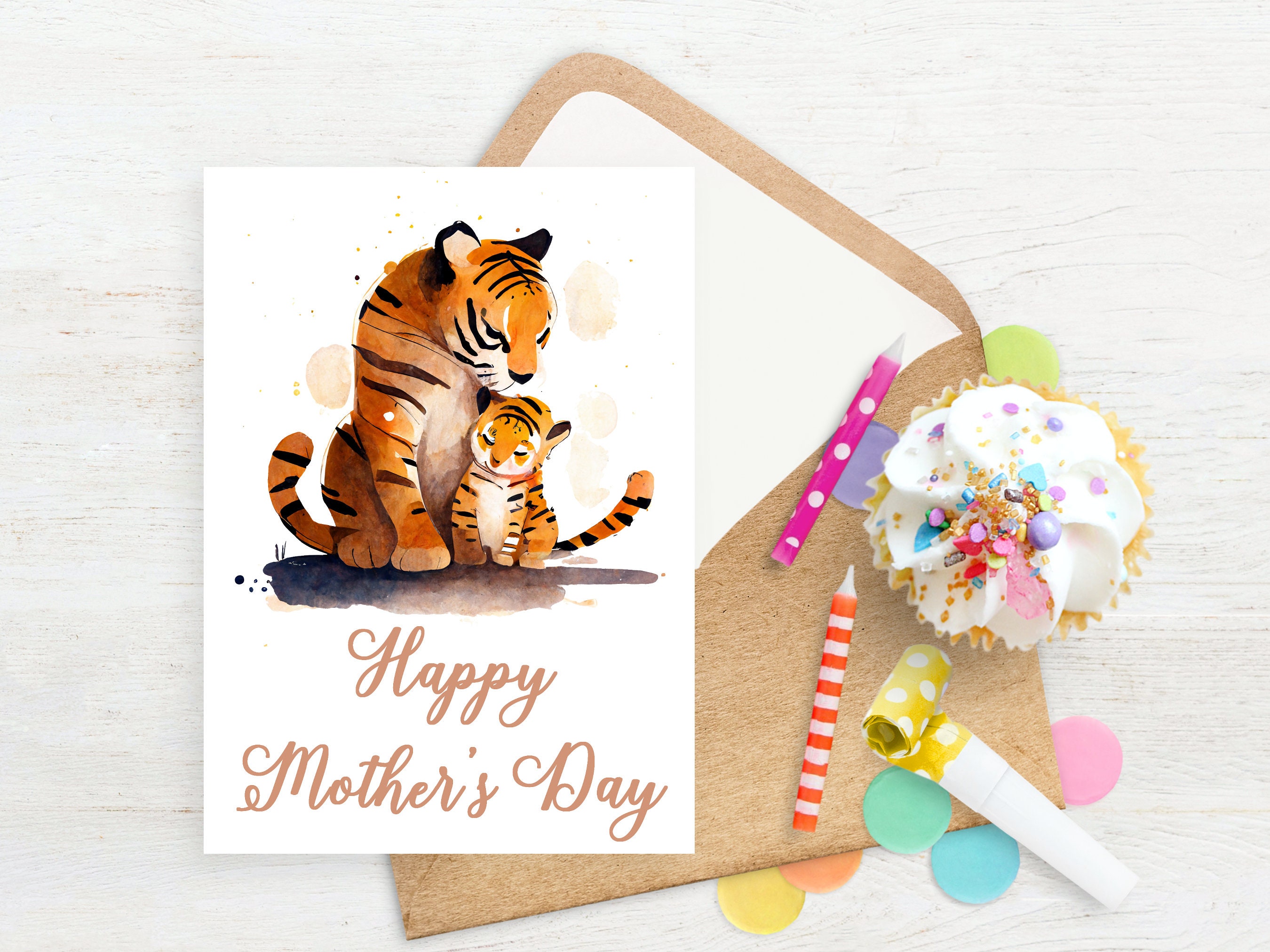 Tiger and Cub Mother's Day Card | Printable Instant Download, Tiger Mom ...
