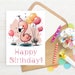 Flamingo Birthday Card | Instant Download, Kids Birthday Card ...