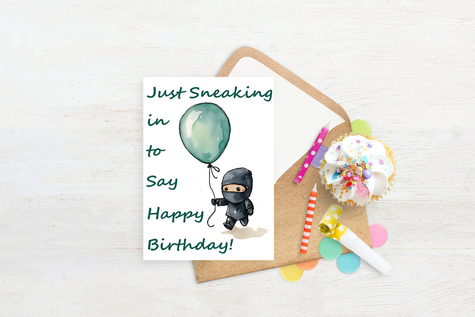 Ninja Birthday Card | Instant Download, Kids Birthday Card, Printable ...