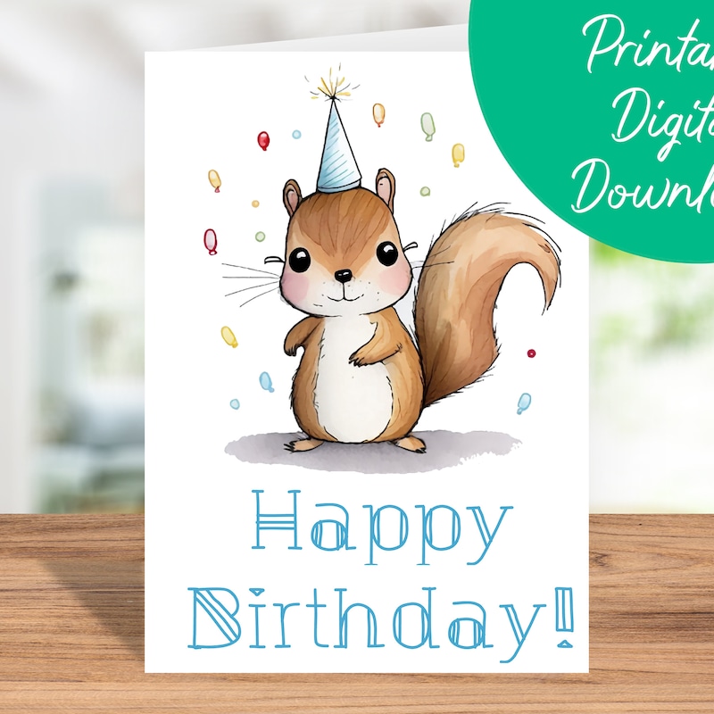 Squirrel Happy Birthday - Etsy