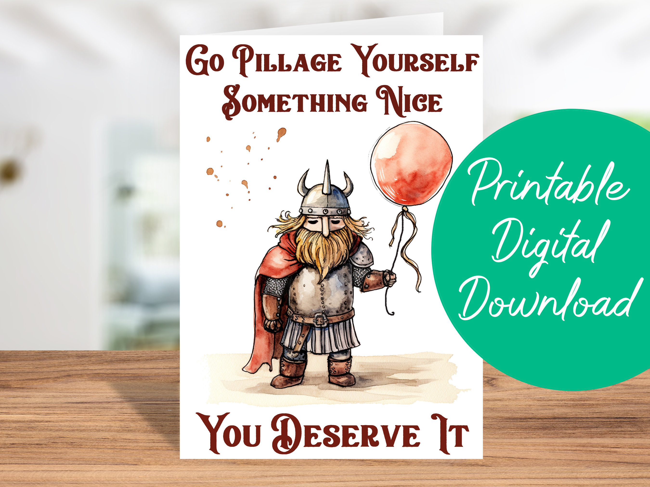 Viking Card - Pillage Yourself Something Nice | Instant Download ...