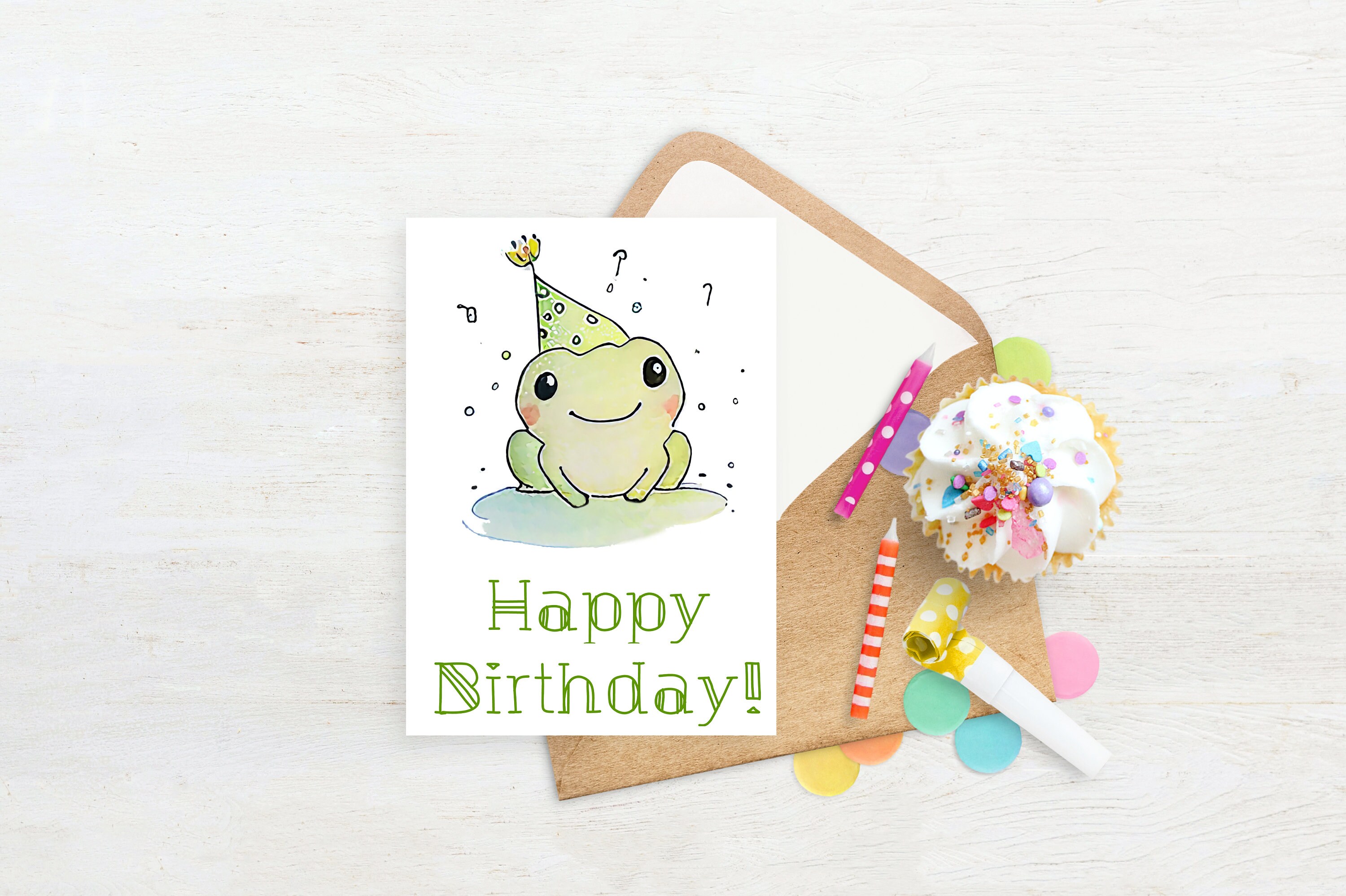 Frog Birthday Card | Instant Download, Kids Birthday Card, Frog ...