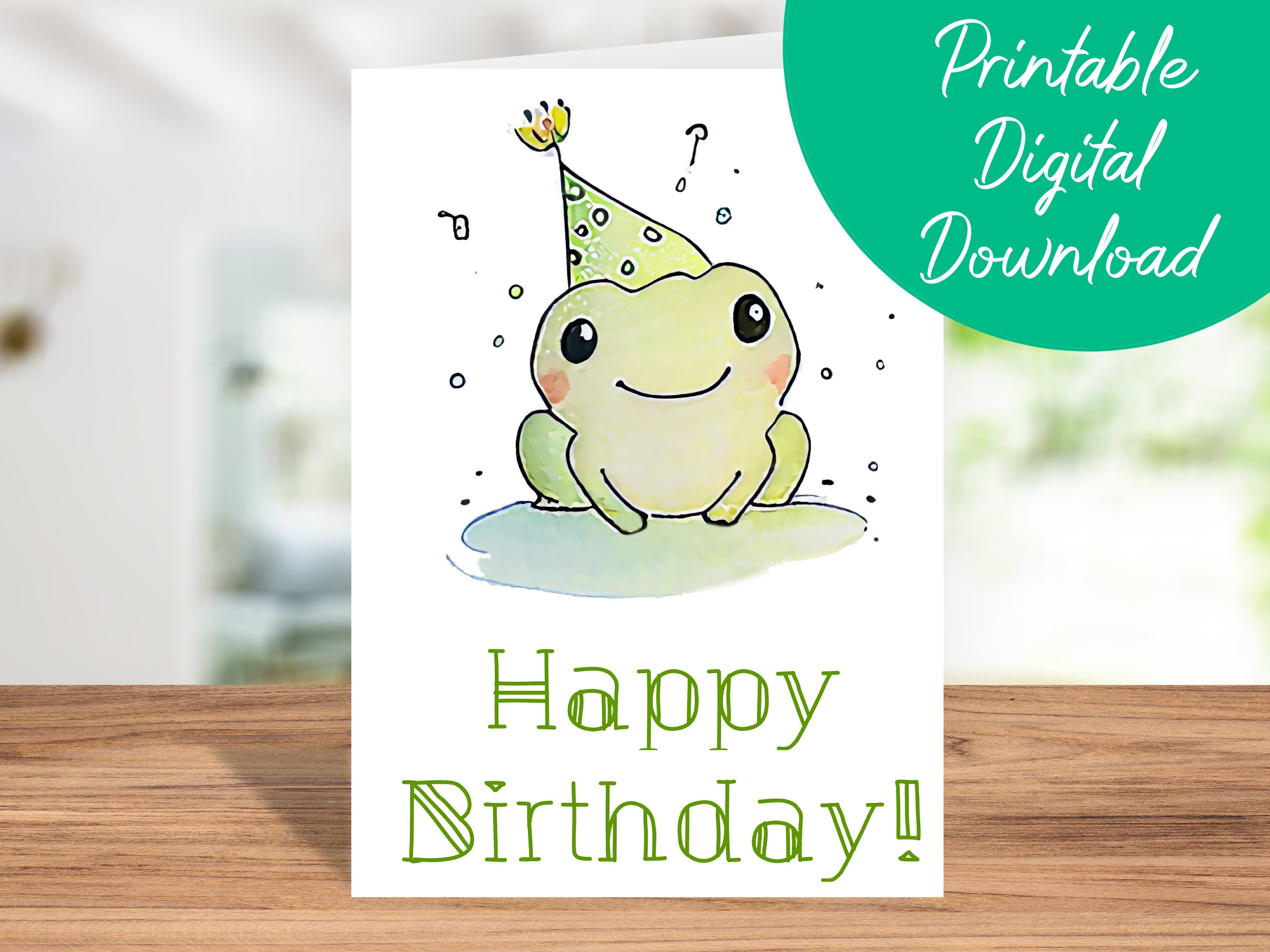 Frog Birthday Card | Instant Download, Kids Birthday Card, Frog ...