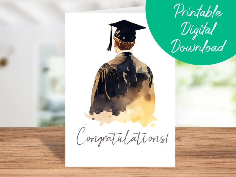 Graduation Congratulations Card | Instant Download, Printable 5x7 Last ...