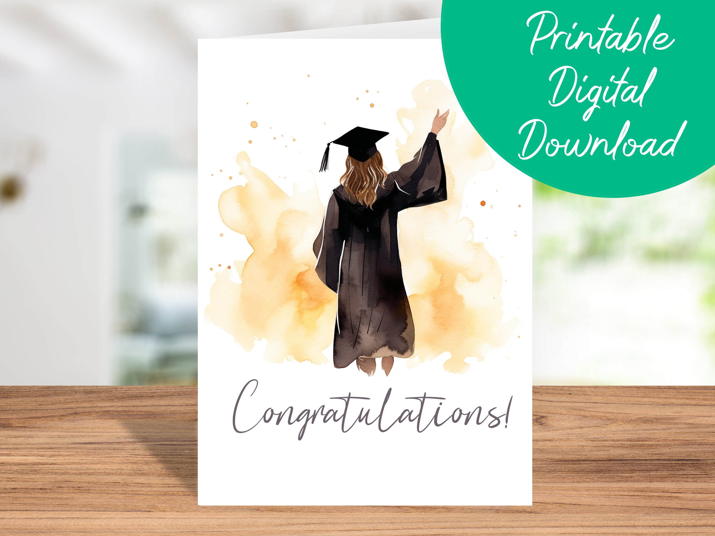 Graduation Congratulations Card | Instant Download, Printable 5x7 Last ...