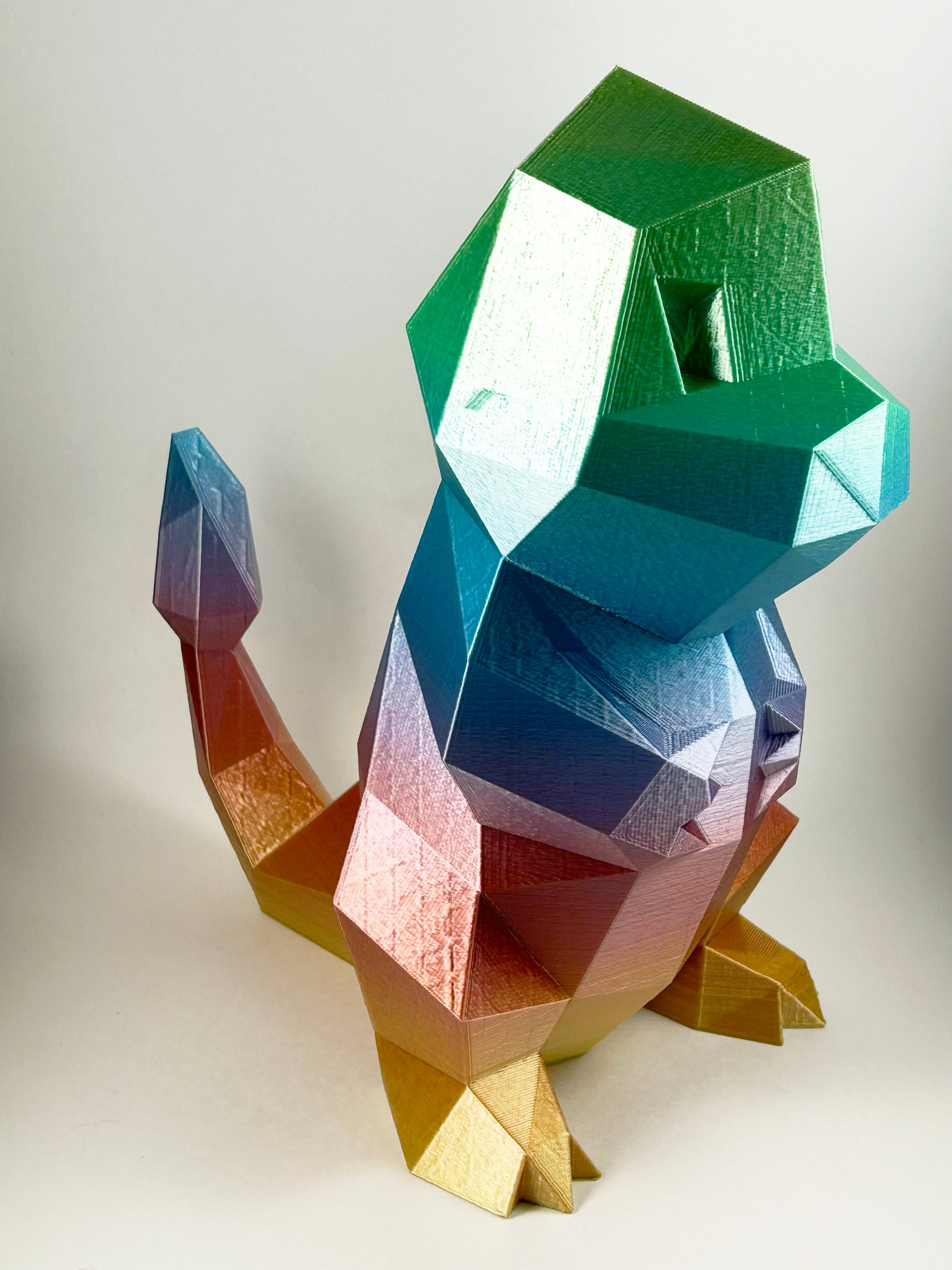 Low Poly Charmander 3d Printed for Decor, Low Poly Pokémon, Pokémon ...
