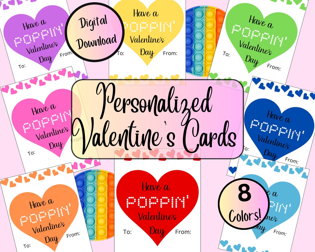 Poppin Valentine's Cards PNG Files Valentine's Day Cards Pop It ...