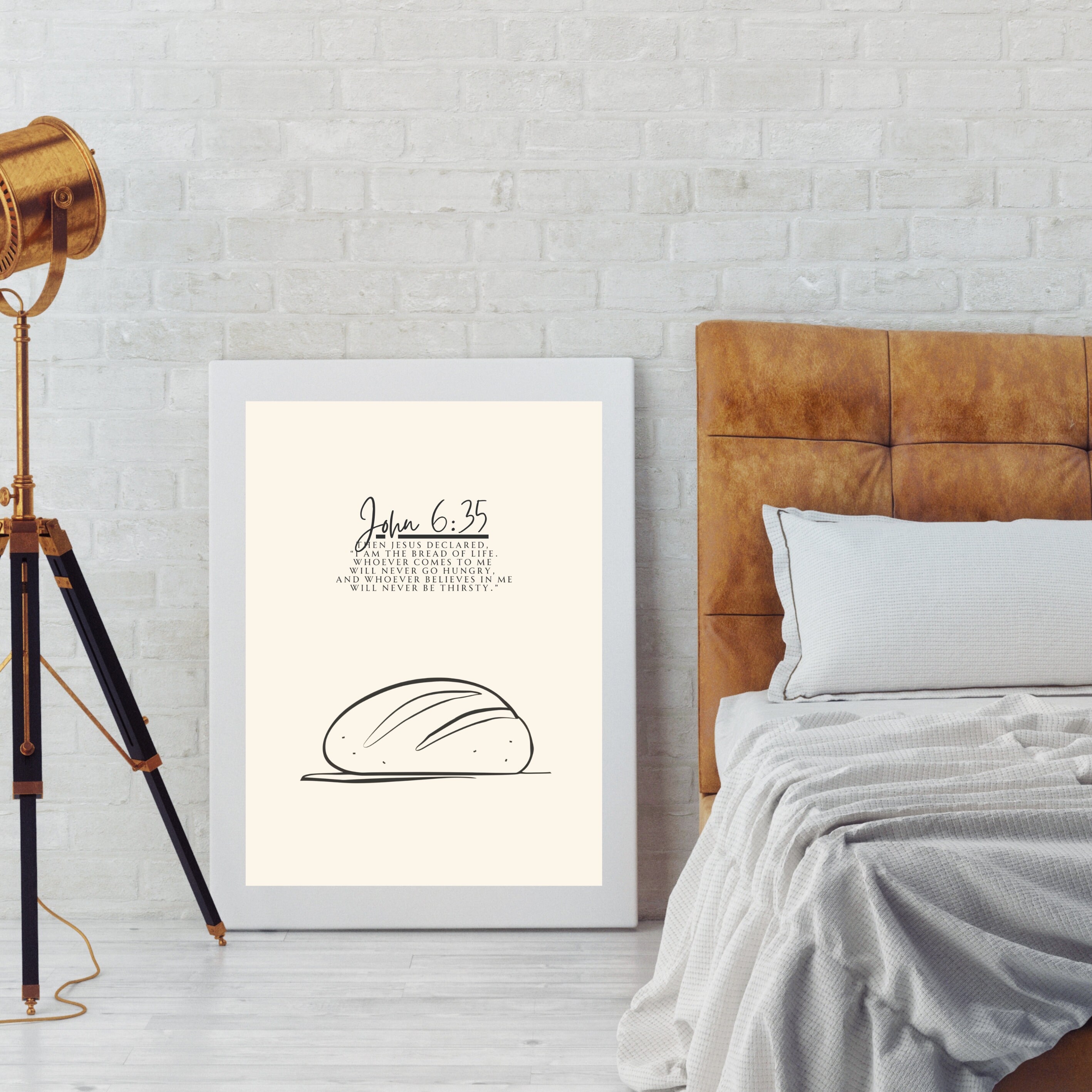 John 6:35 I Am the Bread of Life Minimalist Sourdough Loaf Digital Art ...