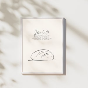 John 6:35 - I Am the Bread of Life" Minimalist Sourdough Loaf Digital ...