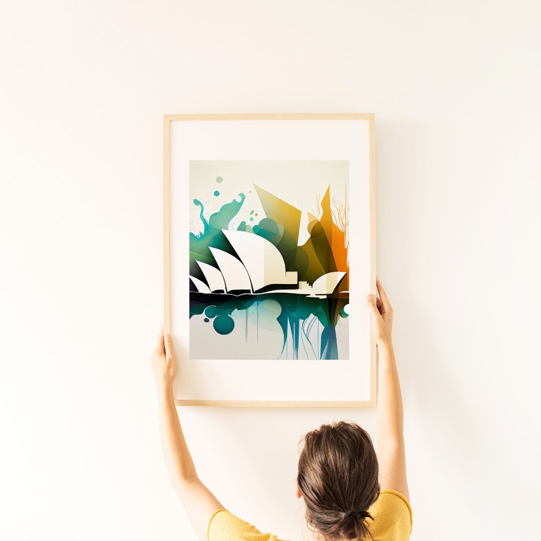 Opera House Sydney Abstract Painting Digital Print Contemporary Art ...