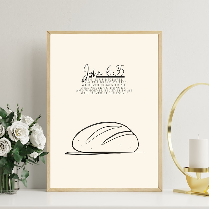 John 6:35 I Am the Bread of Life Minimalist Sourdough Loaf Digital Art ...