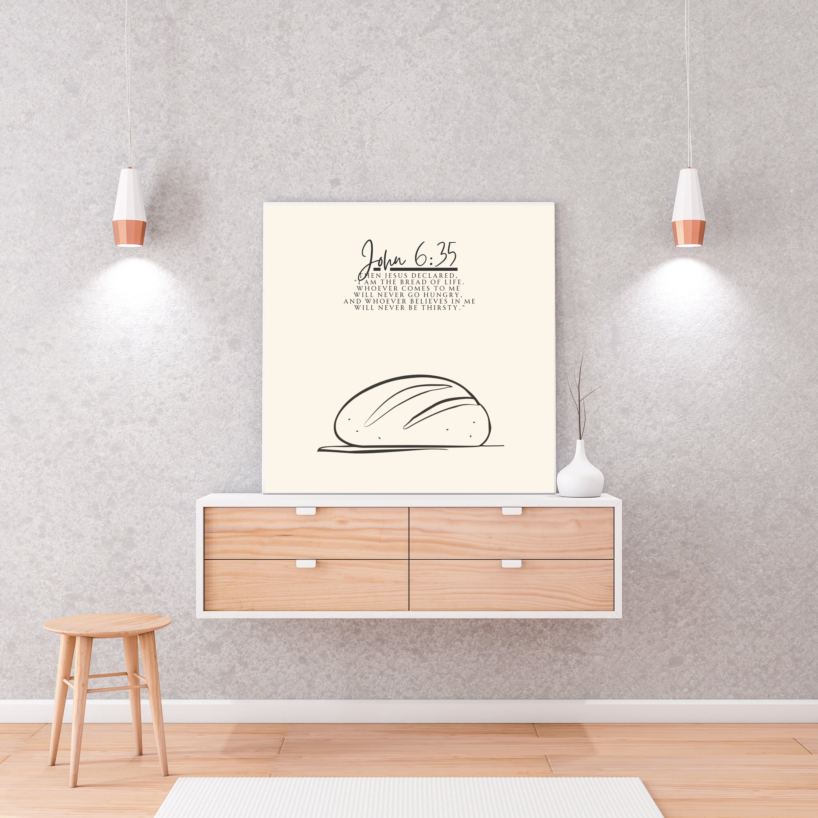 John 6:35 I Am the Bread of Life Minimalist Sourdough Loaf Digital Art ...