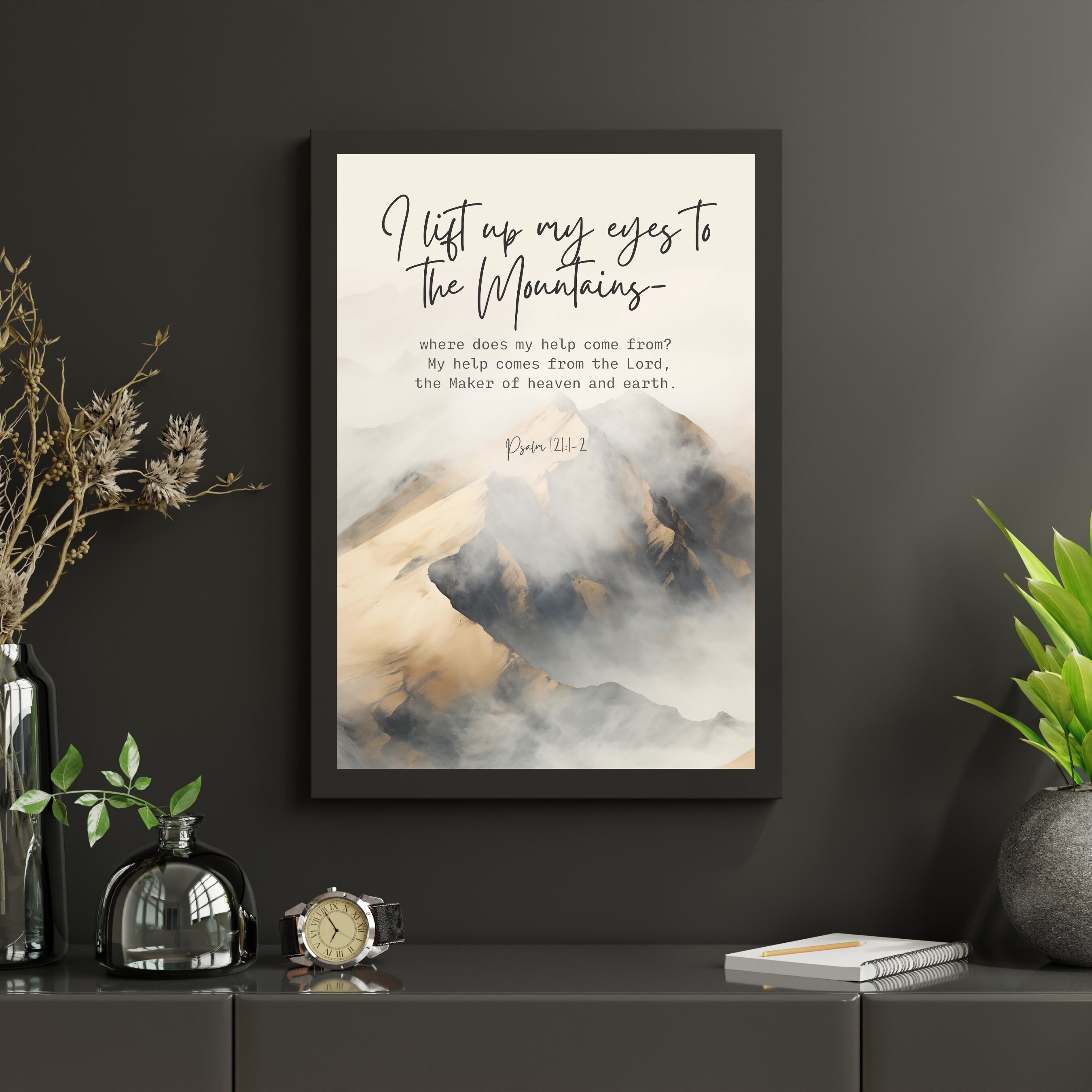 Psalm 121:1-2 Printable Wall Art Inspirational Scripture Digital ...