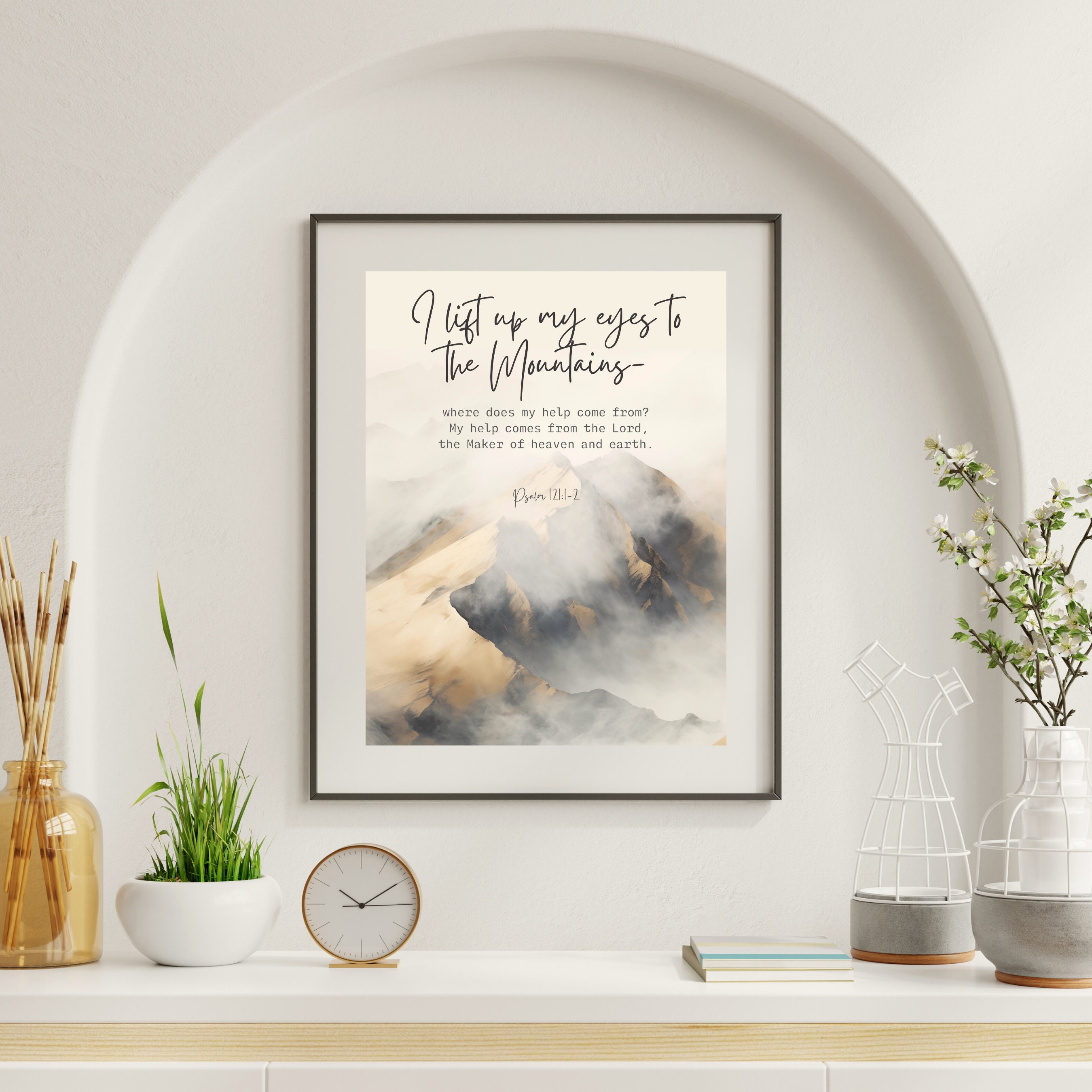 Psalm 121:1-2 Printable Wall Art Inspirational Scripture Digital ...