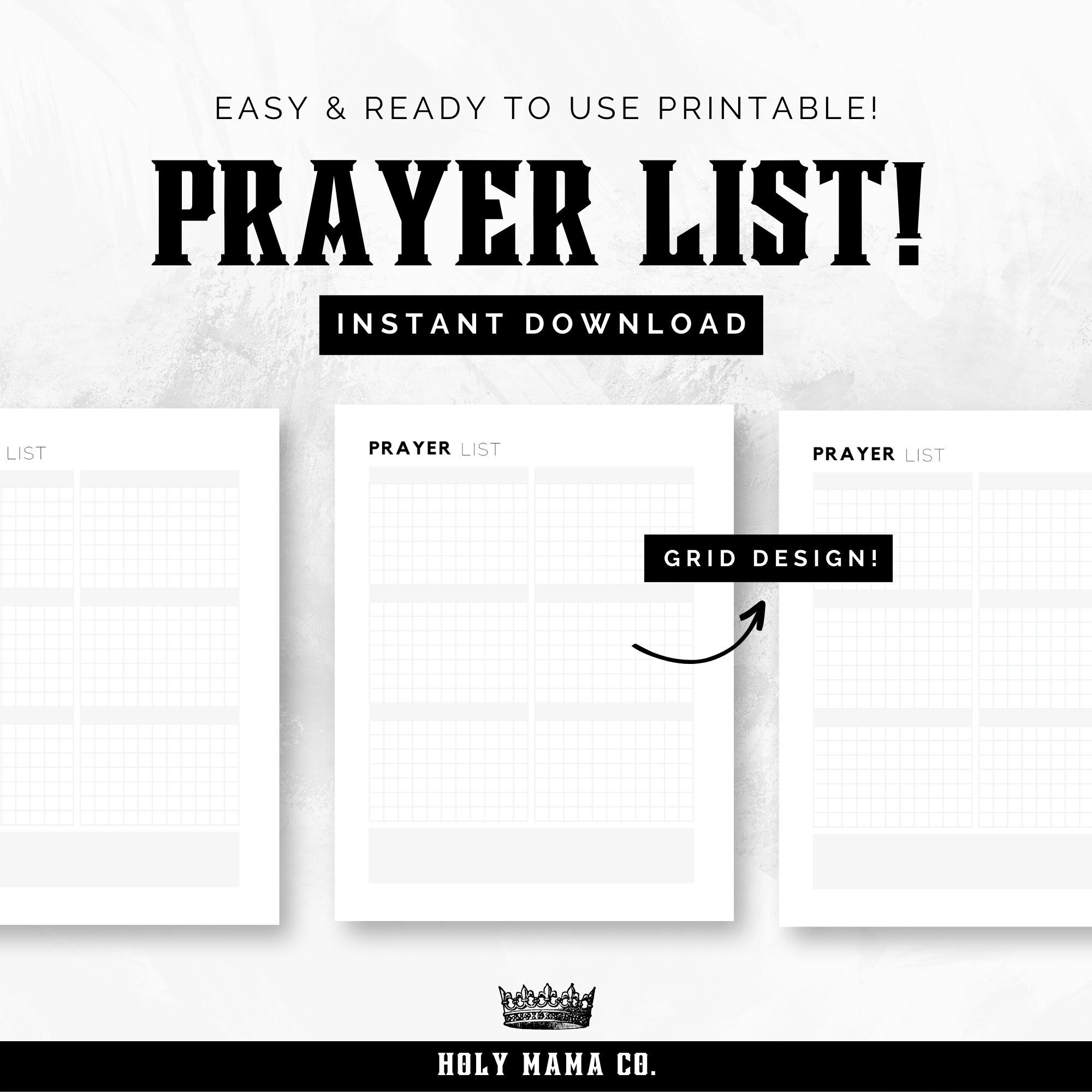 Minimal Prayer Journal, Grid Printable Prayer Log, Minimal Prayer List ...