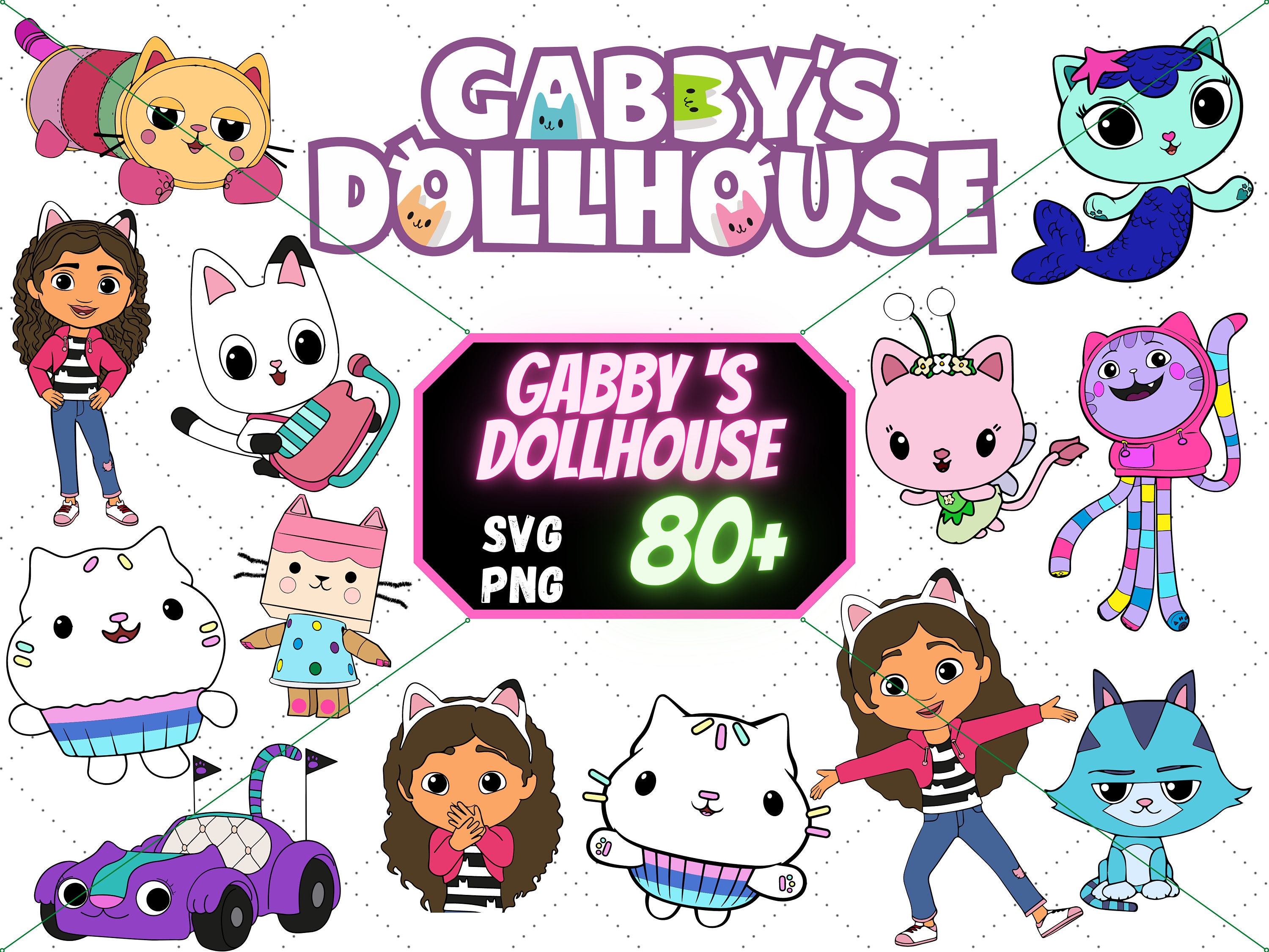 Gabbys Dollhouse Svg Bundle 16 Gabbys Dollhouse Etsy Doll House Porn