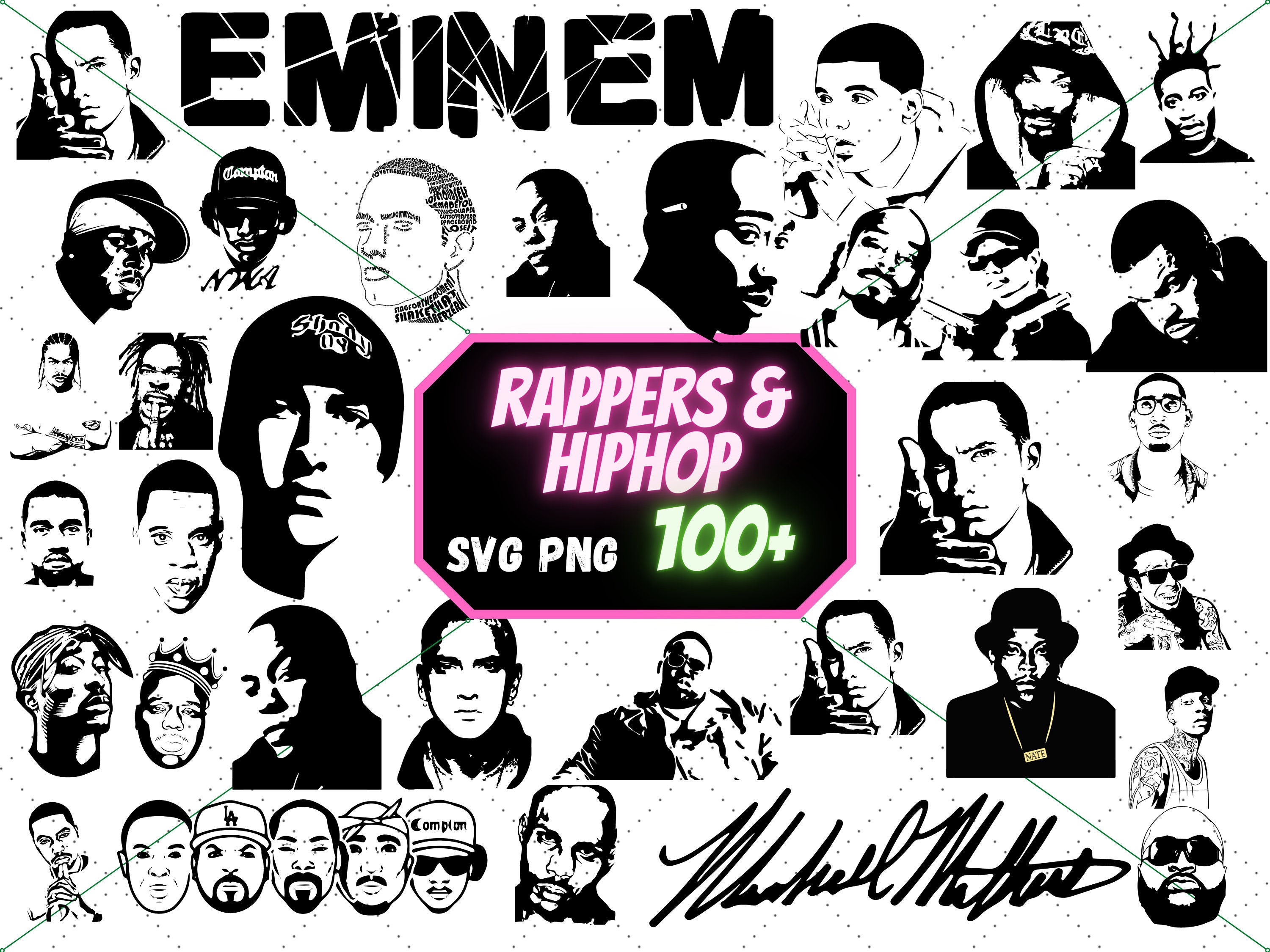 100 Hip-hop SVG Rappers Svg 2pac Big Snoopdogg Ice Cube - Etsy Canada