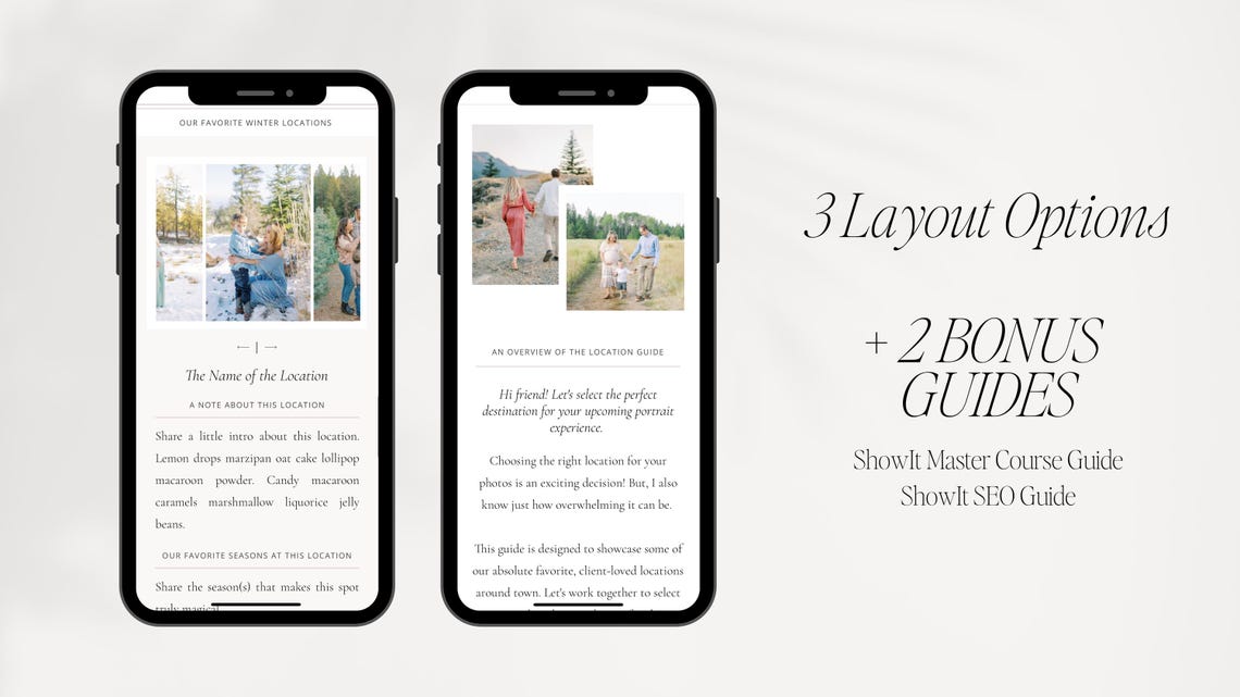 Showit Location Guide | Showit Template for Photographers | Photography Location Guide | Showit ...