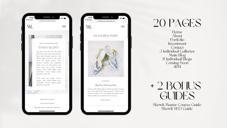 White Lotus Showit Website Template Photographer Showit - Etsy