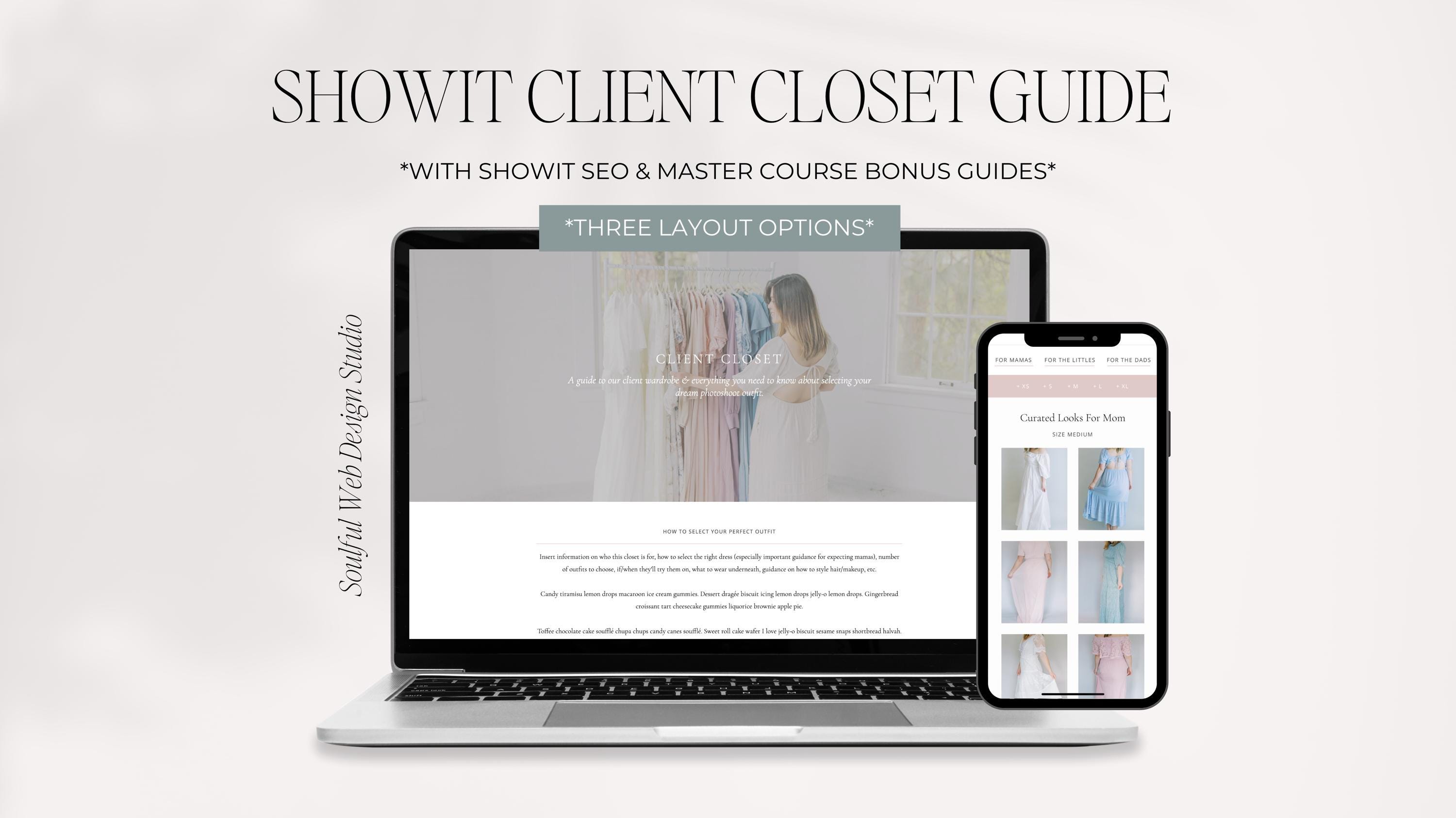 Showit Client Closet Guide | Showit Addon | Photography Style Guide | Client Closet Template for ...