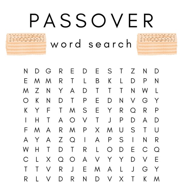 Passover Word Search - Etsy